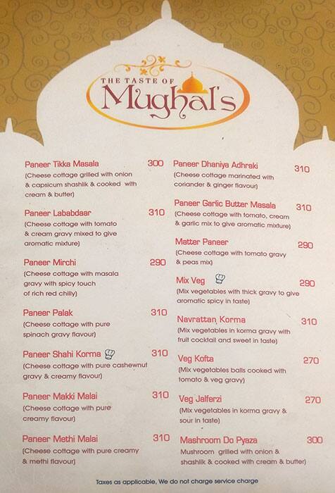 Menu at The Taste Of Mughals, Gurugram, K-14
