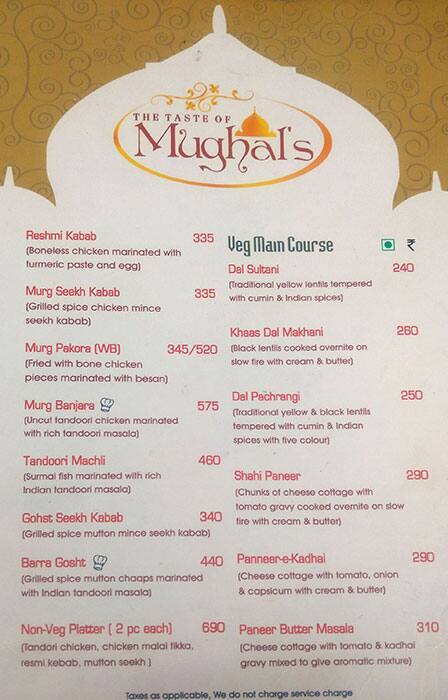 Menu at The Taste Of Mughals, Gurugram, K-14