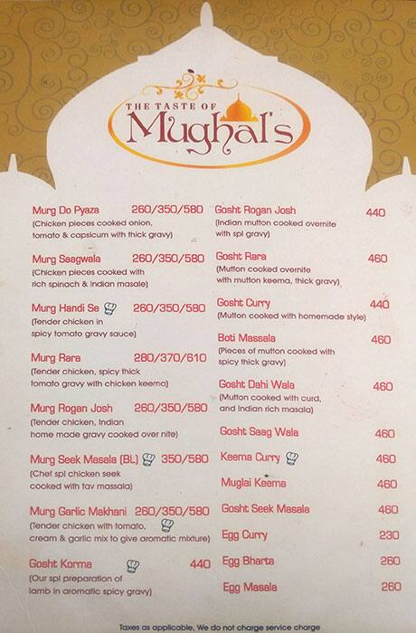 Menu at The Taste Of Mughals, Gurugram, K-14