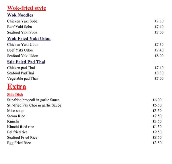 Menu at Doumo restaurant, London