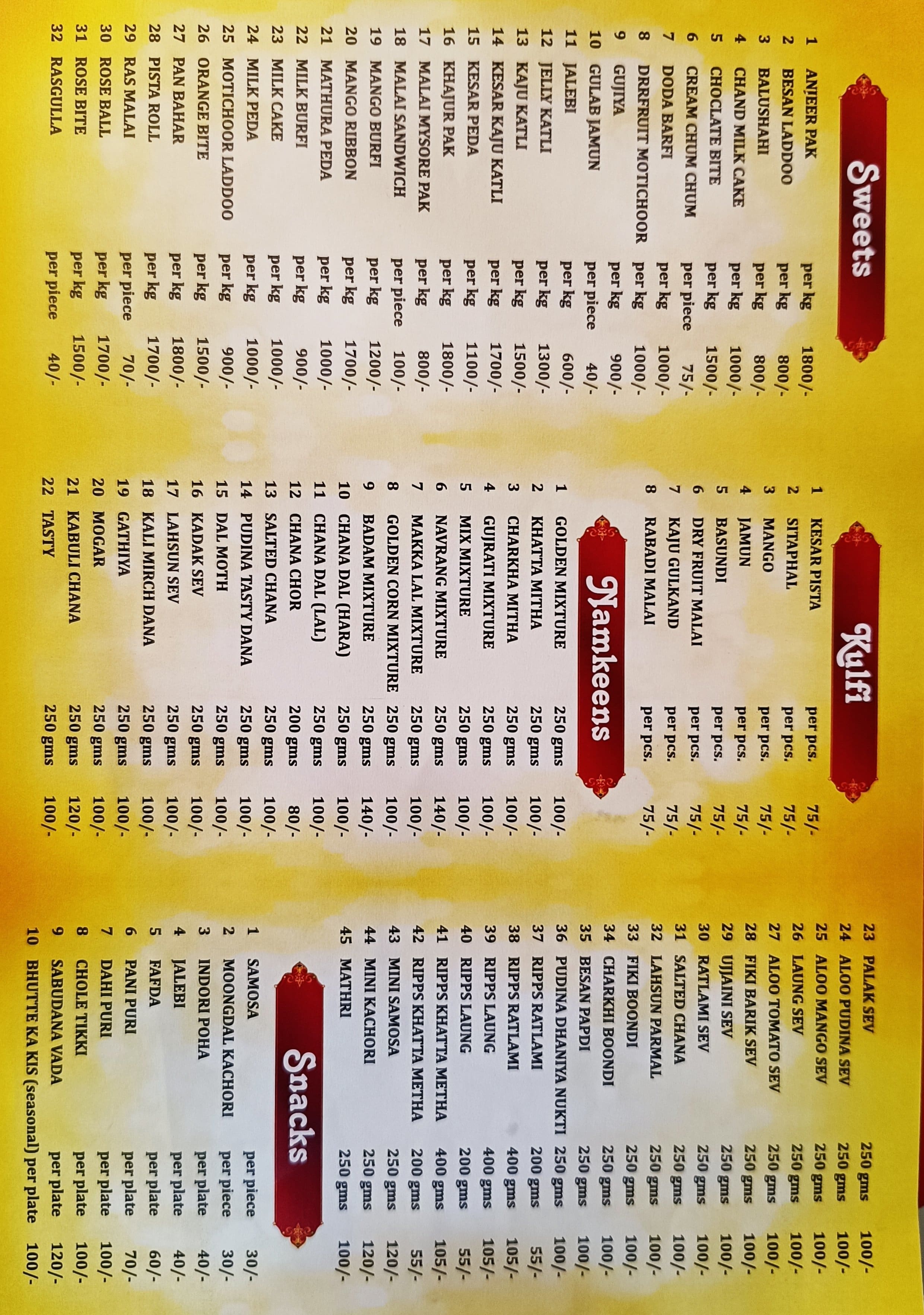 Menu of 56 Bhog, Andheri Lokhandwala, Andheri West, Mumbai