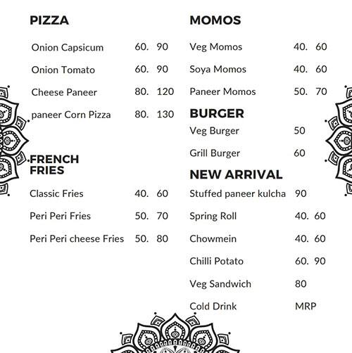 Menu of Client First Cafe, NIT, Faridabad