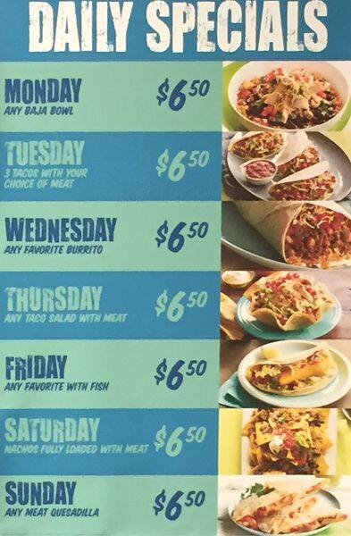 Carta del restaurante Taco Del Mar, Mississauga, Argentia Rd M5