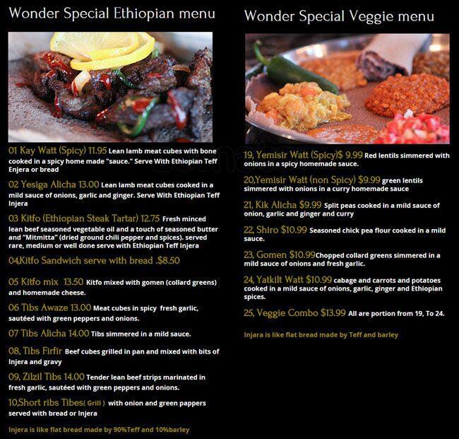 Menu at Wonder Coffee & Sports Bar, Seattle