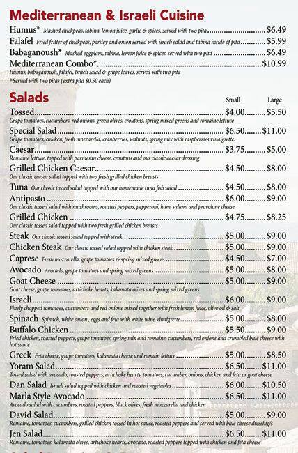 Menu at Palermo's Pizza pizzeria, Blue Bell, Dekalb Pike