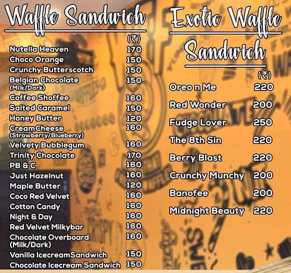 Menu at Belgian Waffle Junction, Kolkata, 106