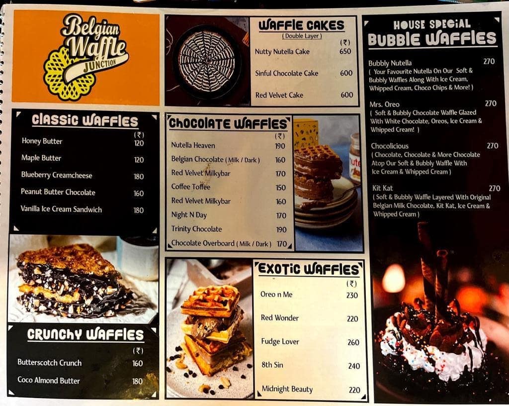 Menu of Belgian Waffle Junction, Bangur, Kolkata