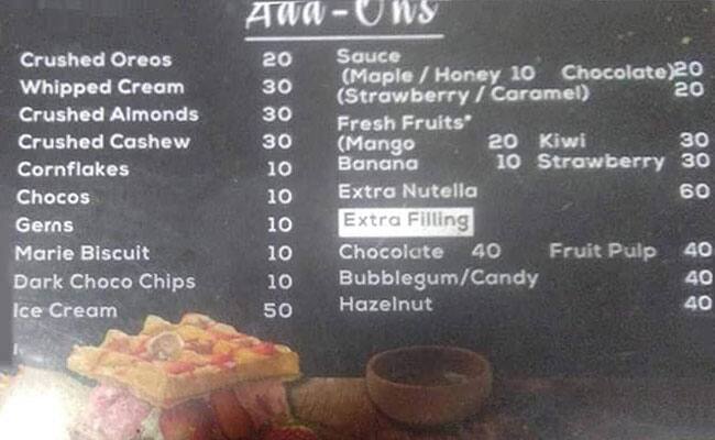 Menu at Belgian Waffle Junction, Kolkata, 106