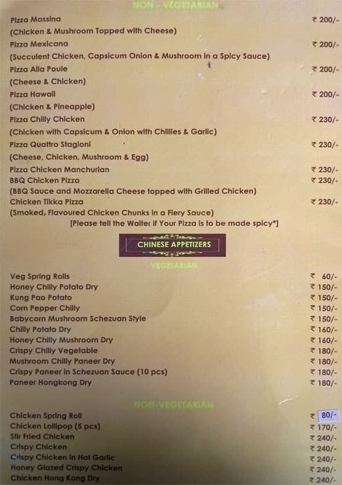 Menu at The 2nd Wife Restaurant, Nainital