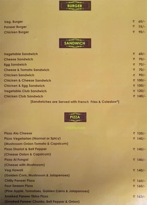 Menu at The 2nd Wife Restaurant, Nainital