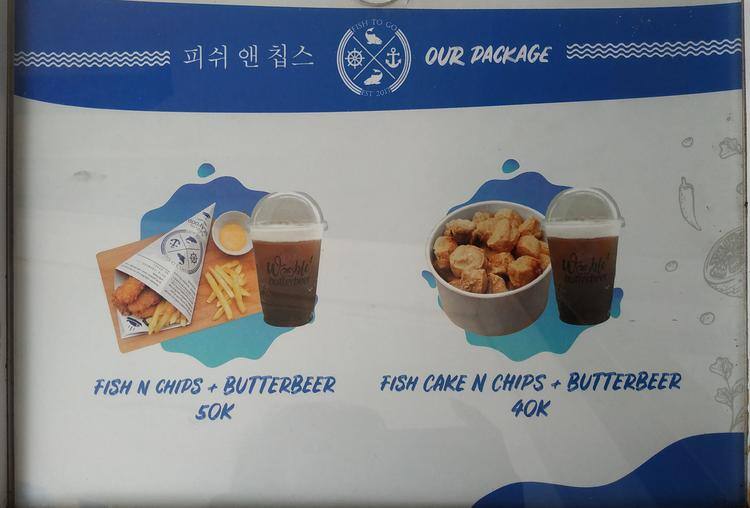 Menu at Fish To Go restaurant, North Jakarta