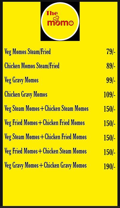 Menu of The Momos, Pashan, Pune
