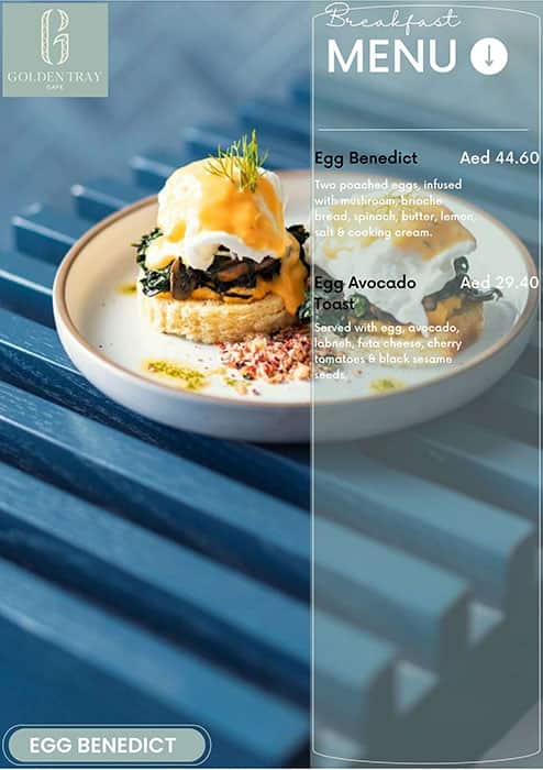 Menu at Golden Tray cafe, Al Ain