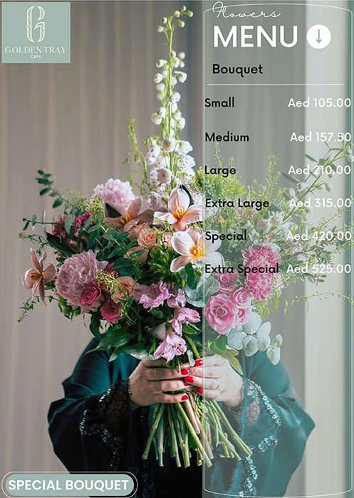 Menu at Golden Tray cafe, Al Ain