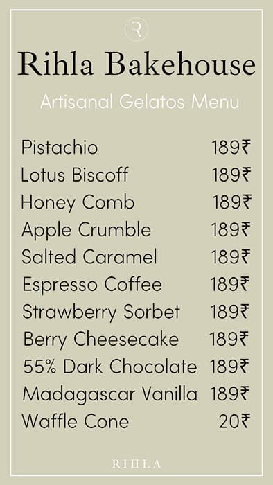 Menu of Rihla Bake House, Baner, Pune