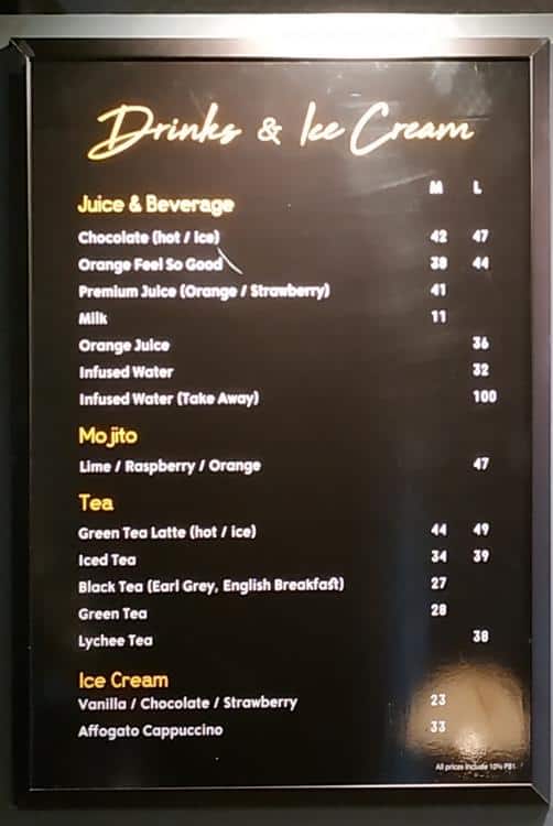 Menu at Angel in-us Coffee cafe, Jakarta, Jl. Raya Cilandak Kko No.53