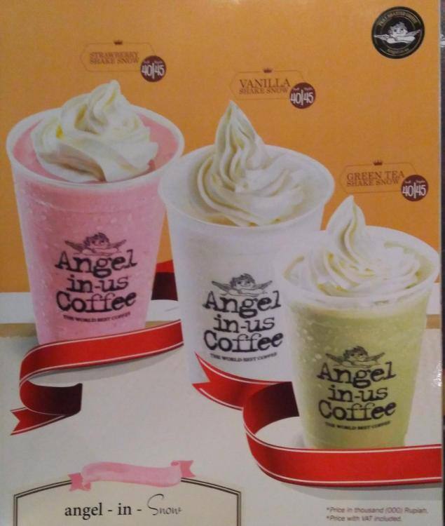 Menu at Angel in-us Coffee cafe, Jakarta, Jl. Raya Cilandak Kko No.53