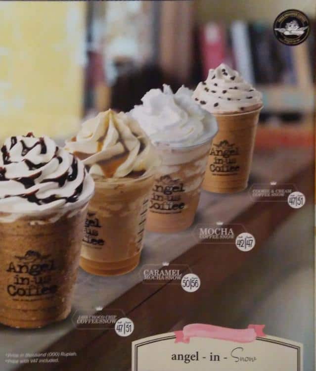 Menu at Angel in-us Coffee cafe, Jakarta, Jl. Raya Cilandak Kko No.53