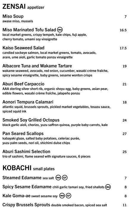 Miku Menu, Menu for Miku, Harbourfront, Toronto - Urbanspoon/Zomato