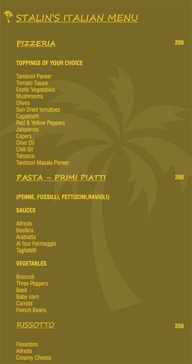 Menu at The Palm, Ahmedabad