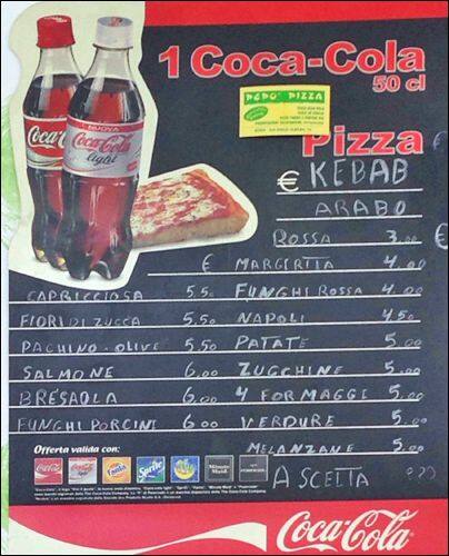 Menu da Pepo's Pizza ristorante, Roma