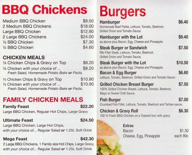 Menu at Stanley's Seafood & BBQ Chicken, Carina
