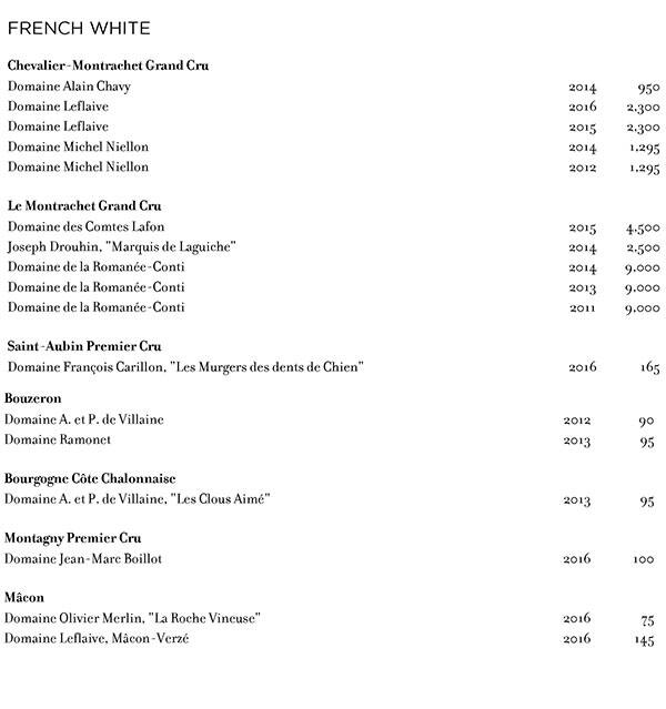 Menu at Per Se restaurant, West New York