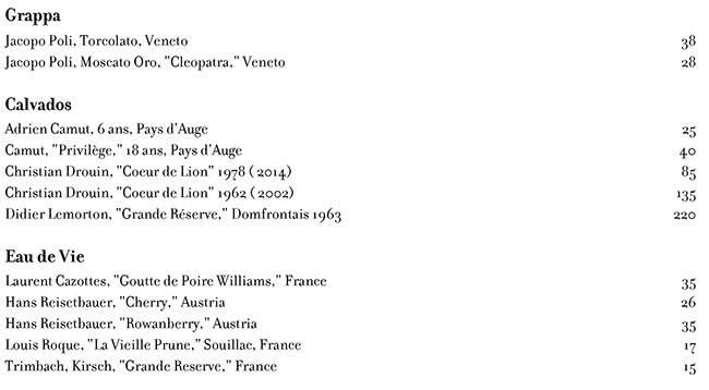 Menu at Per Se restaurant, West New York