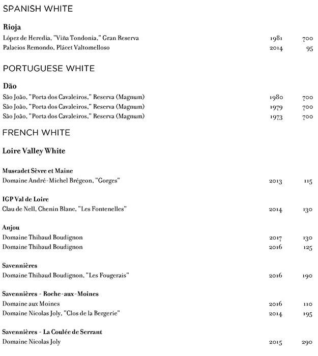 Menu at Per Se restaurant, West New York