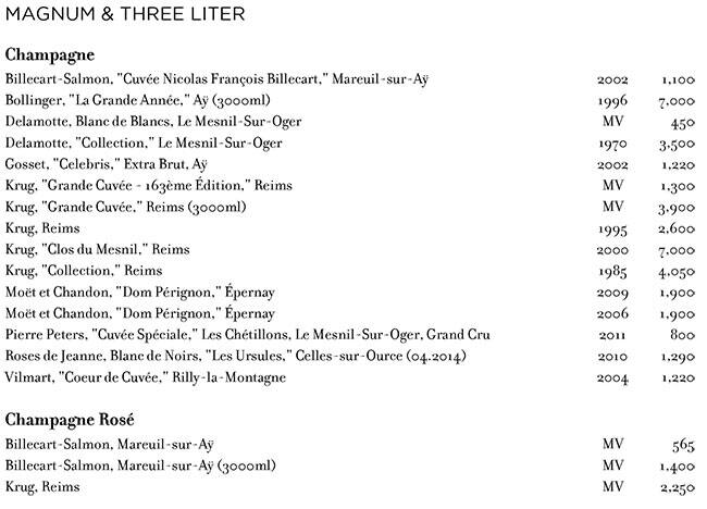 Menu at Per Se restaurant, West New York