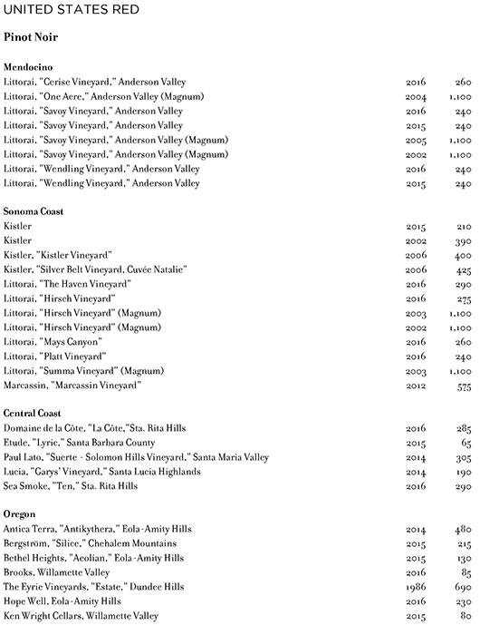 Menu at Per Se restaurant, West New York