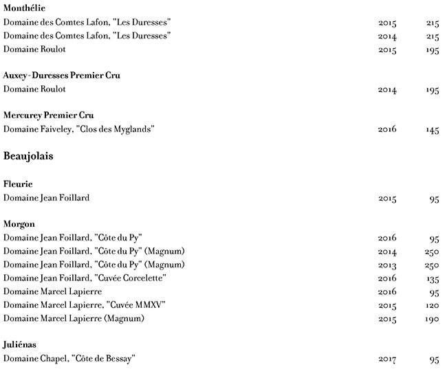 Menu at Per Se restaurant, West New York