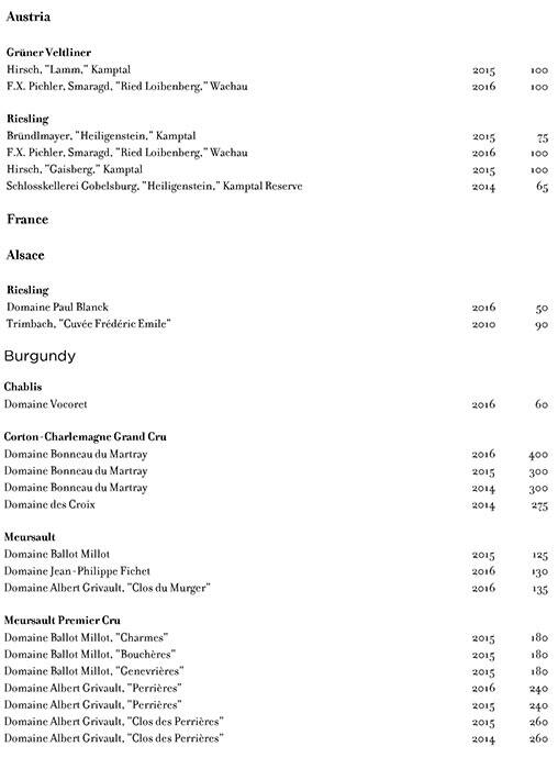 Menu at Per Se restaurant, West New York