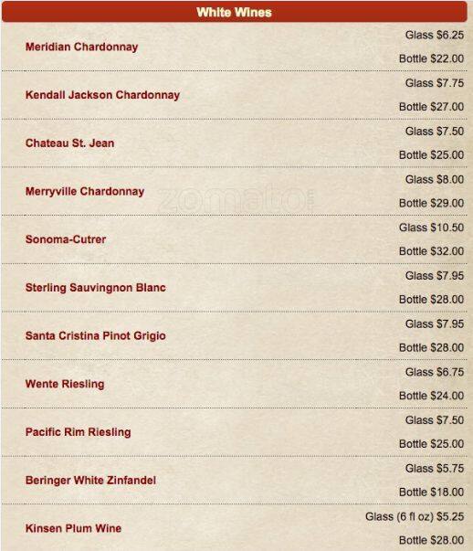 Menu at Chef's Experience China Bistro restaurant, Hayward