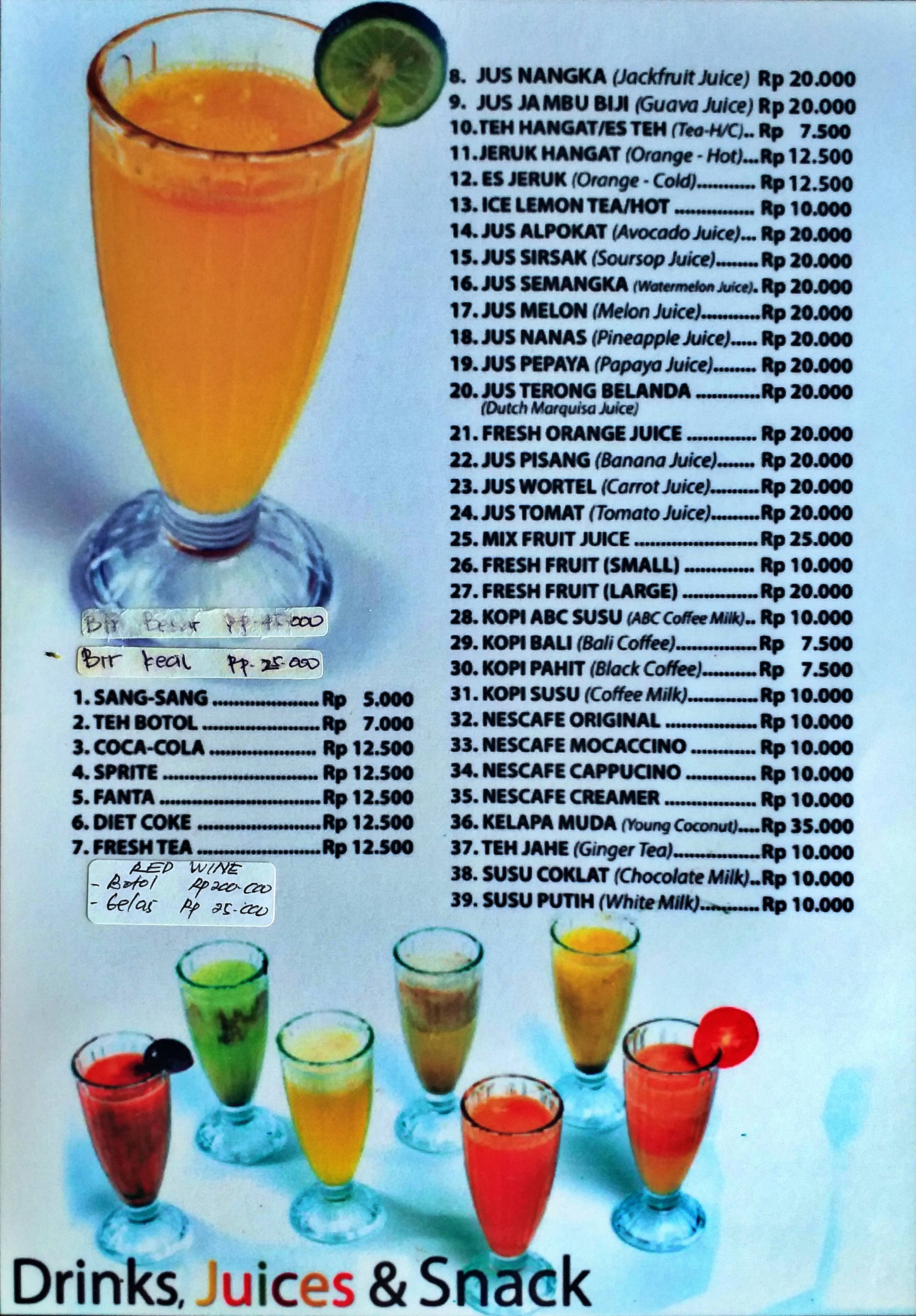 Carta de Floating Restaurant Kedisan, Kedisan