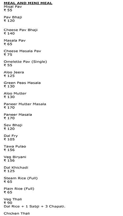 Menu at MUMBAI RESTAURANT, Mumbai, NEAR