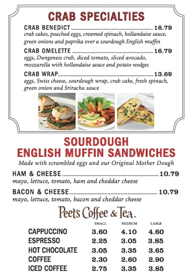 Menu at Boudin Bakery Cafe, San Francisco, Macy's