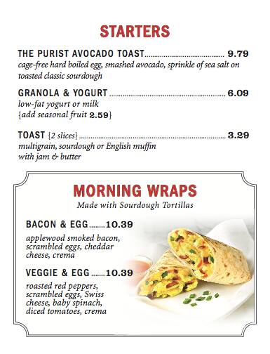 Menu at Boudin Bakery Cafe, San Francisco, Macy's