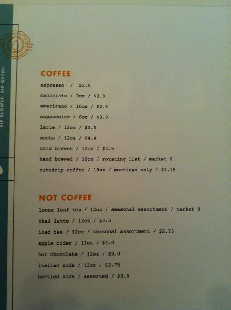 Menu at Café Evoke cafe, Edmond