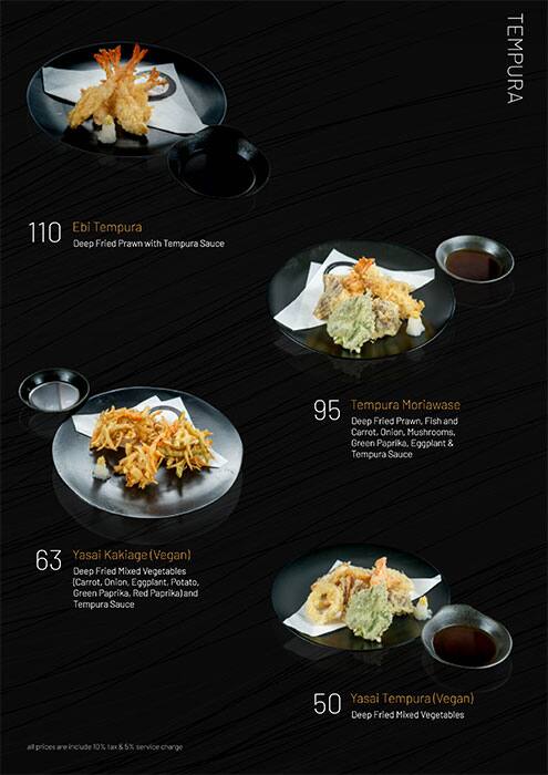 Menu at Ensō Japanese Fusion & Bar, Mengwi