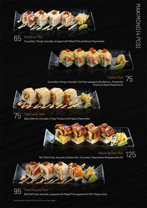 Menu at Ensō Japanese Fusion & Bar, Mengwi