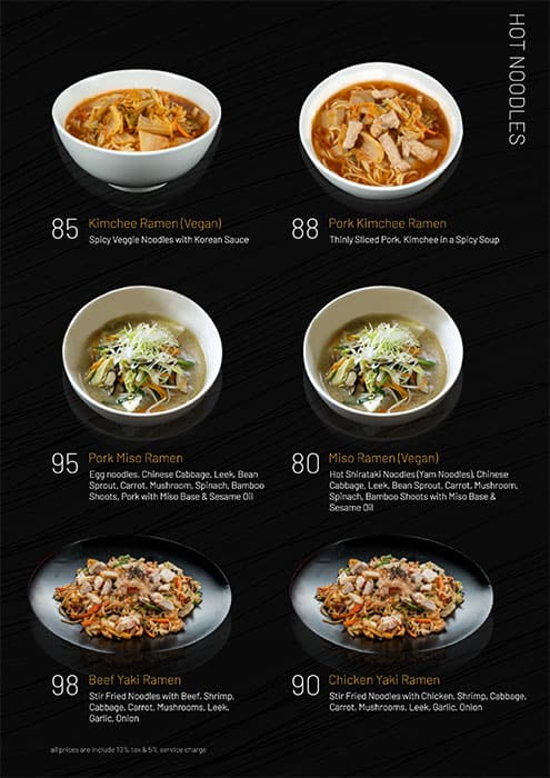 Menu at Ensō Japanese Fusion & Bar, Mengwi