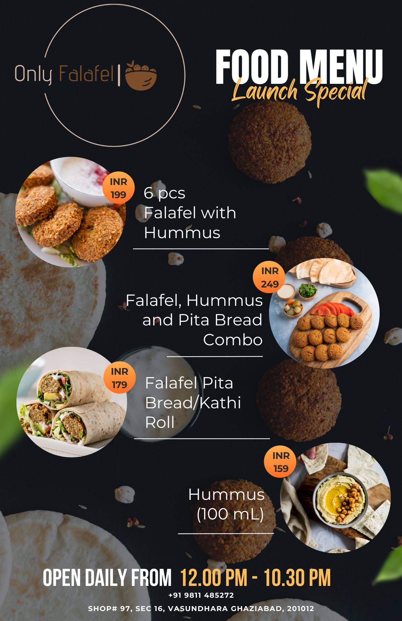Menu of Only Falafel, Vasundhara, Ghaziabad
