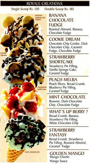 Menu at The Cream & Fudge Factory, Bengaluru, 3rd Main Rd