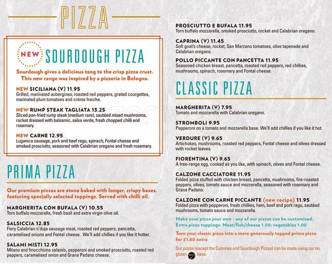 Menu at ASK Italian - Manchester restaurant, Manchester, One Piccadilly ...