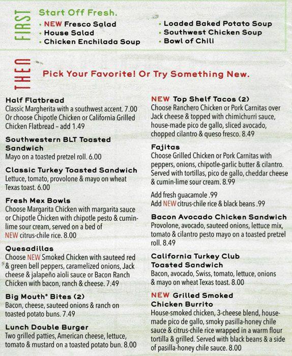 Menu at Chili's pub & bar, Homer Glen, S Bell Rd