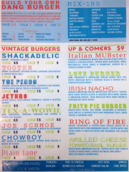 Menu at Mixed Up Burgers pub & bar, Grand Prairie, 510 E Avenue K