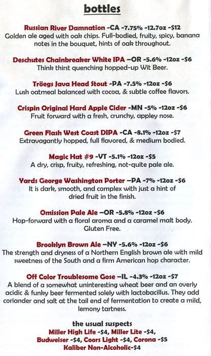 Menu at Good Dog Bar, Philadelphia