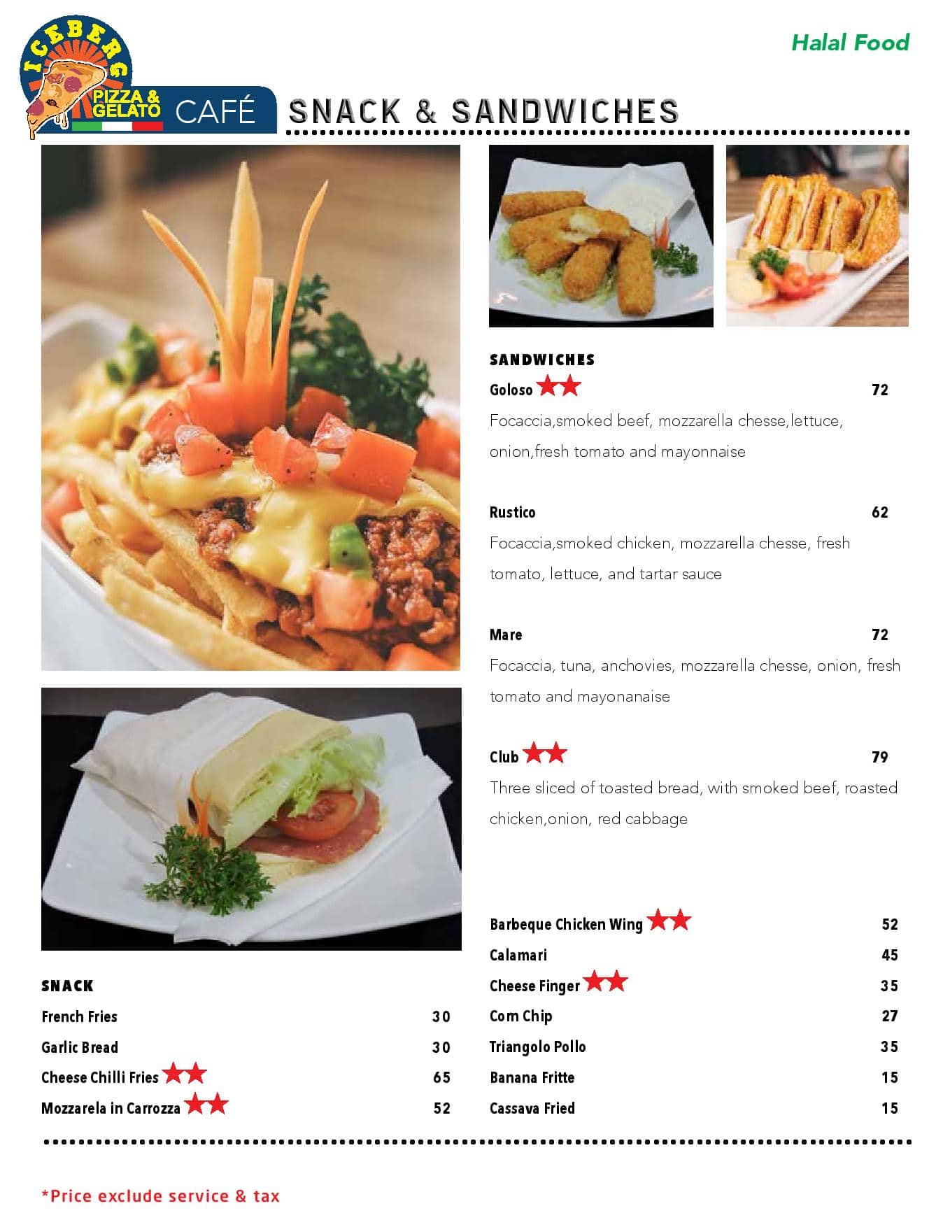 Menu at ICEBERG PIZZA AND GELATO restaurant, Jakarta