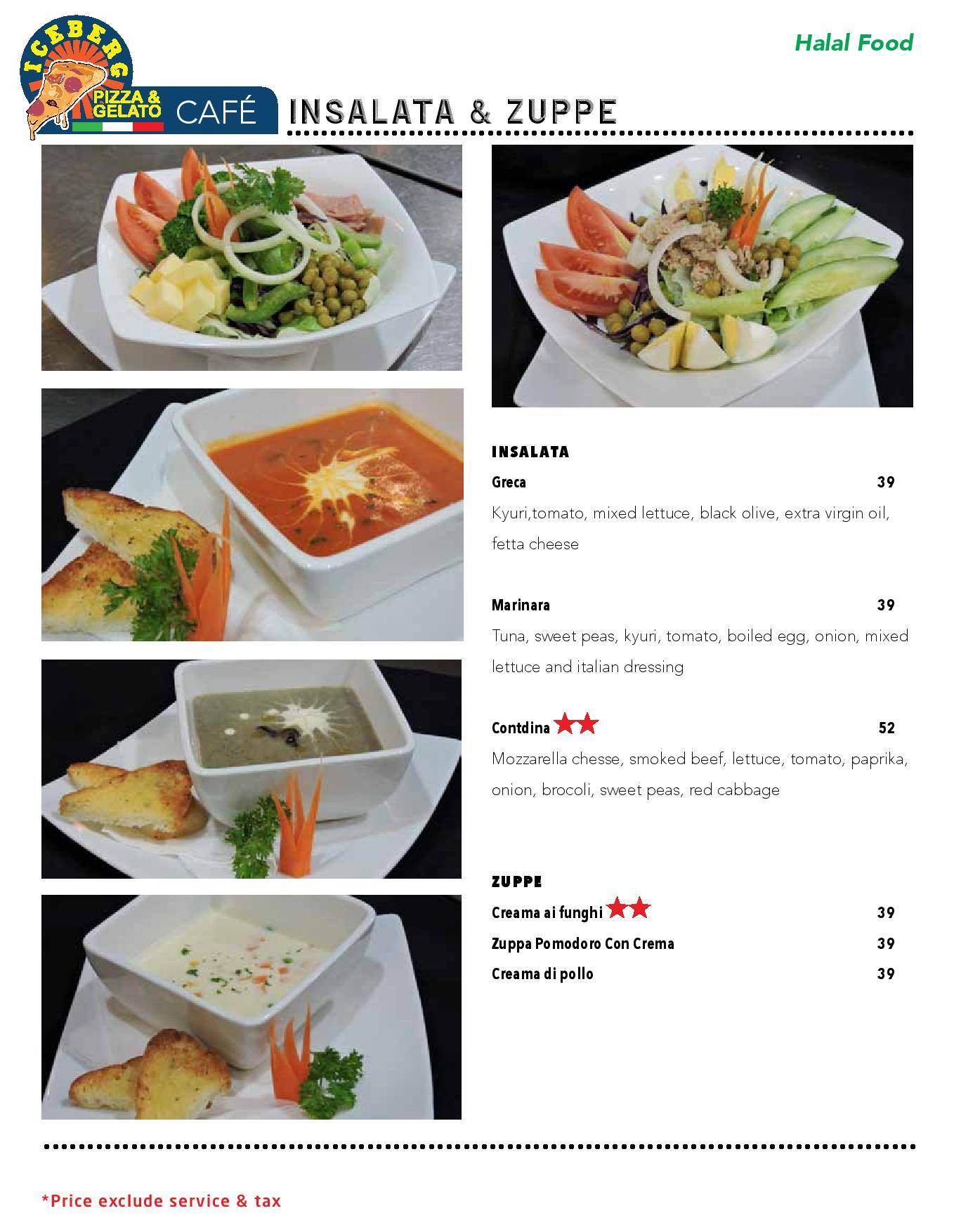 Menu at ICEBERG PIZZA AND GELATO restaurant, Jakarta